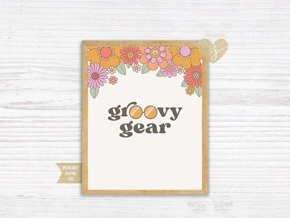 Printable Groovy Gear Sign Groovy Table Sign Two Groovy | Etsy