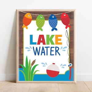 Fishing Party Table Sign: Lake Water Decor (digital Download) - Etsy