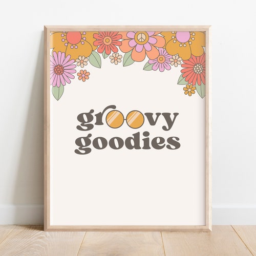 Printable Groovy Goodies Sign Groovy Table Sign Two Groovy - Etsy