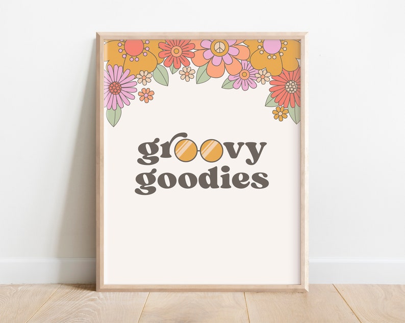 Printable Groovy Goodies Sign Groovy Table Sign Two Groovy - Etsy