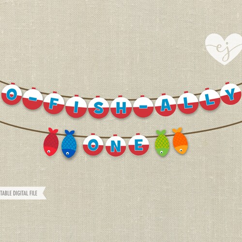 Printable Banner Fishing Banner O-fish-ally One Banner - Etsy