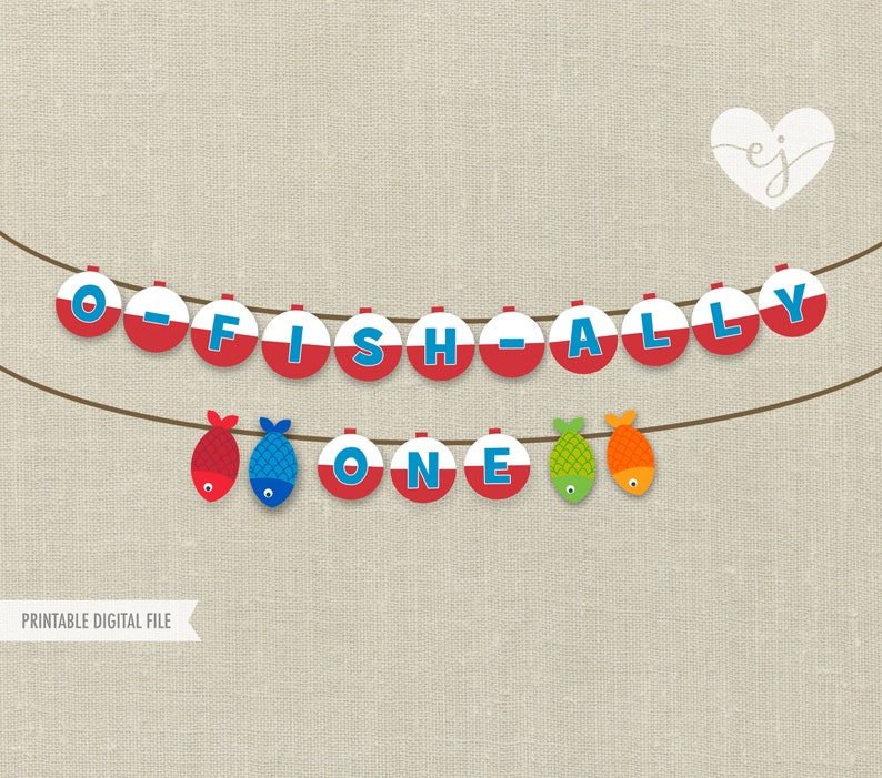 Printable Banner Fishing Banner O-fish-ally One Banner - Etsy