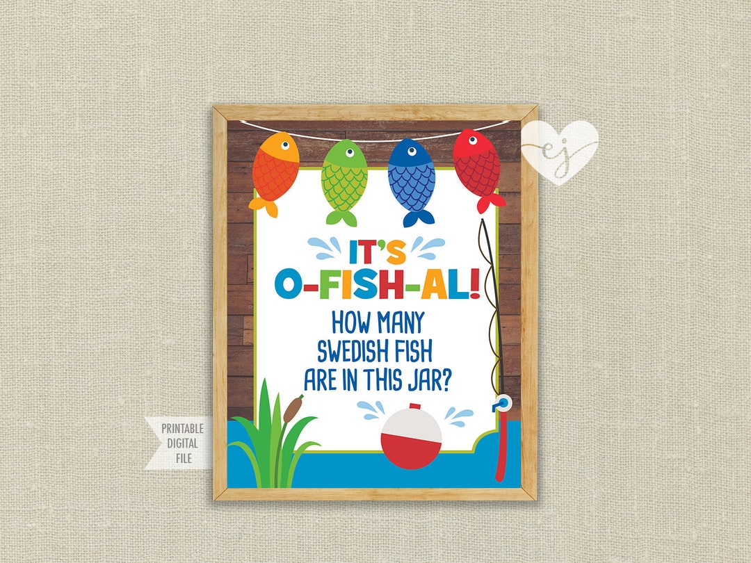 Swedish Fish Sign, Fishing Table Sign, Fishing Party Food Signs ...