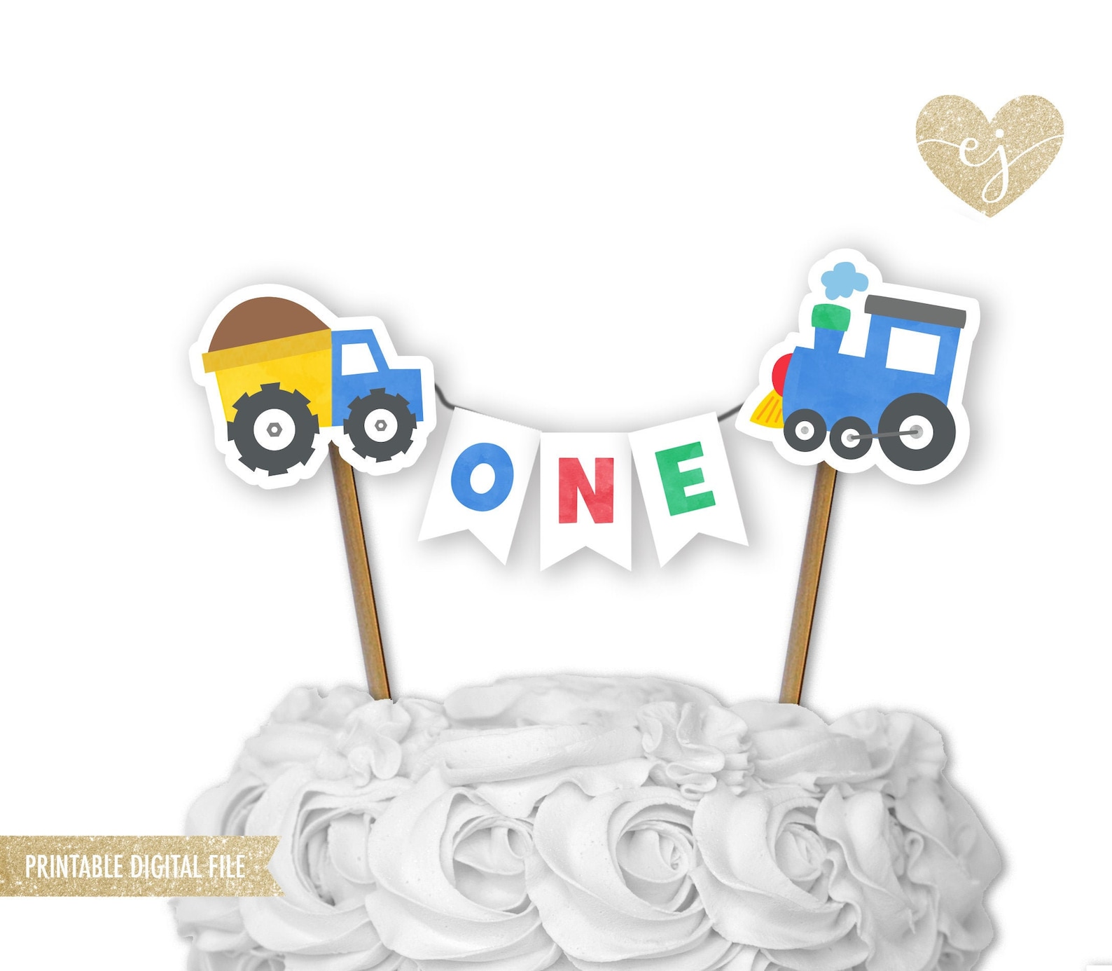 Transportation Cake Toppers Printable Cake Toppers Truck - Etsy