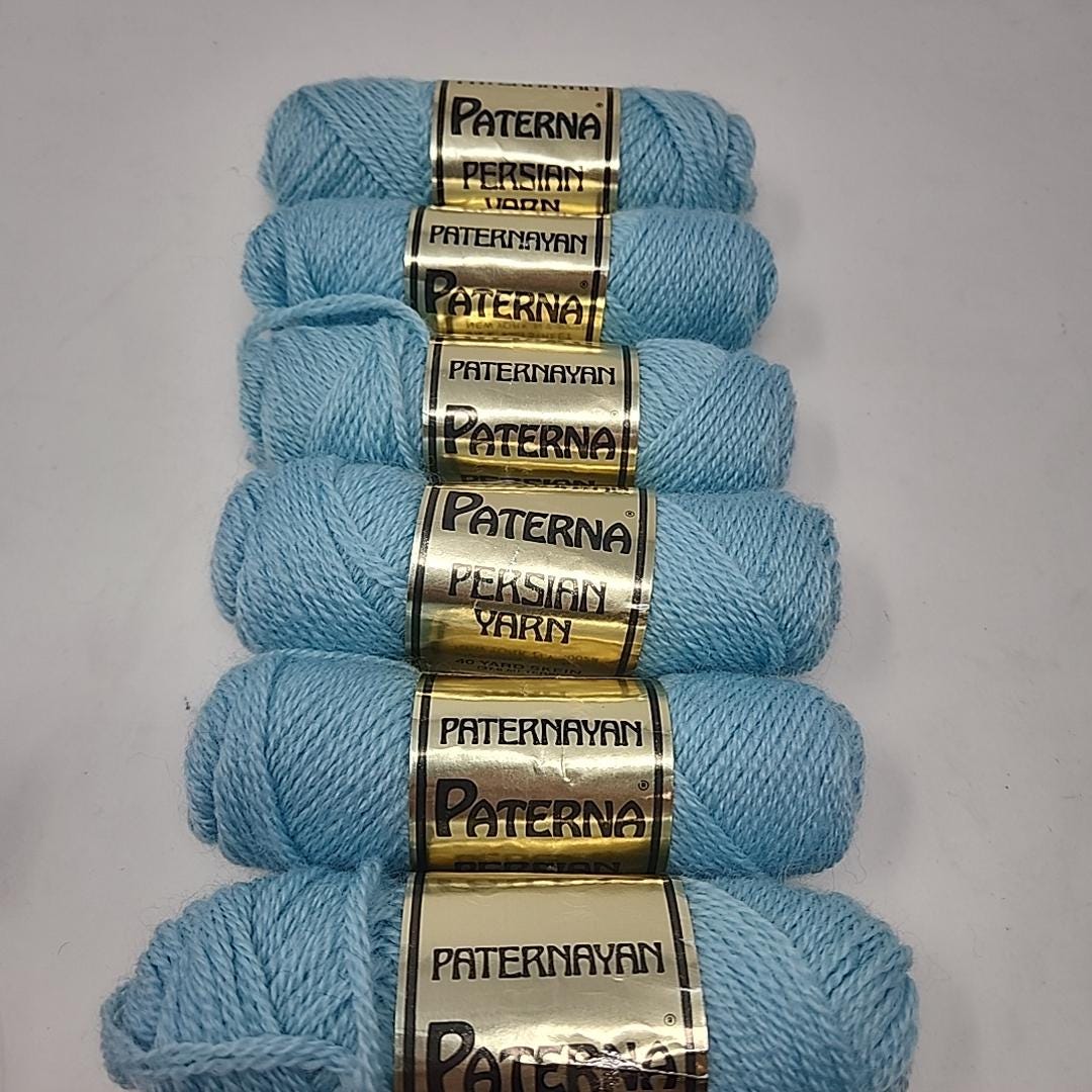 Vtg Paternayan Paterna Persian Yarn 100% Virgin Wool Baby Blue Light ...