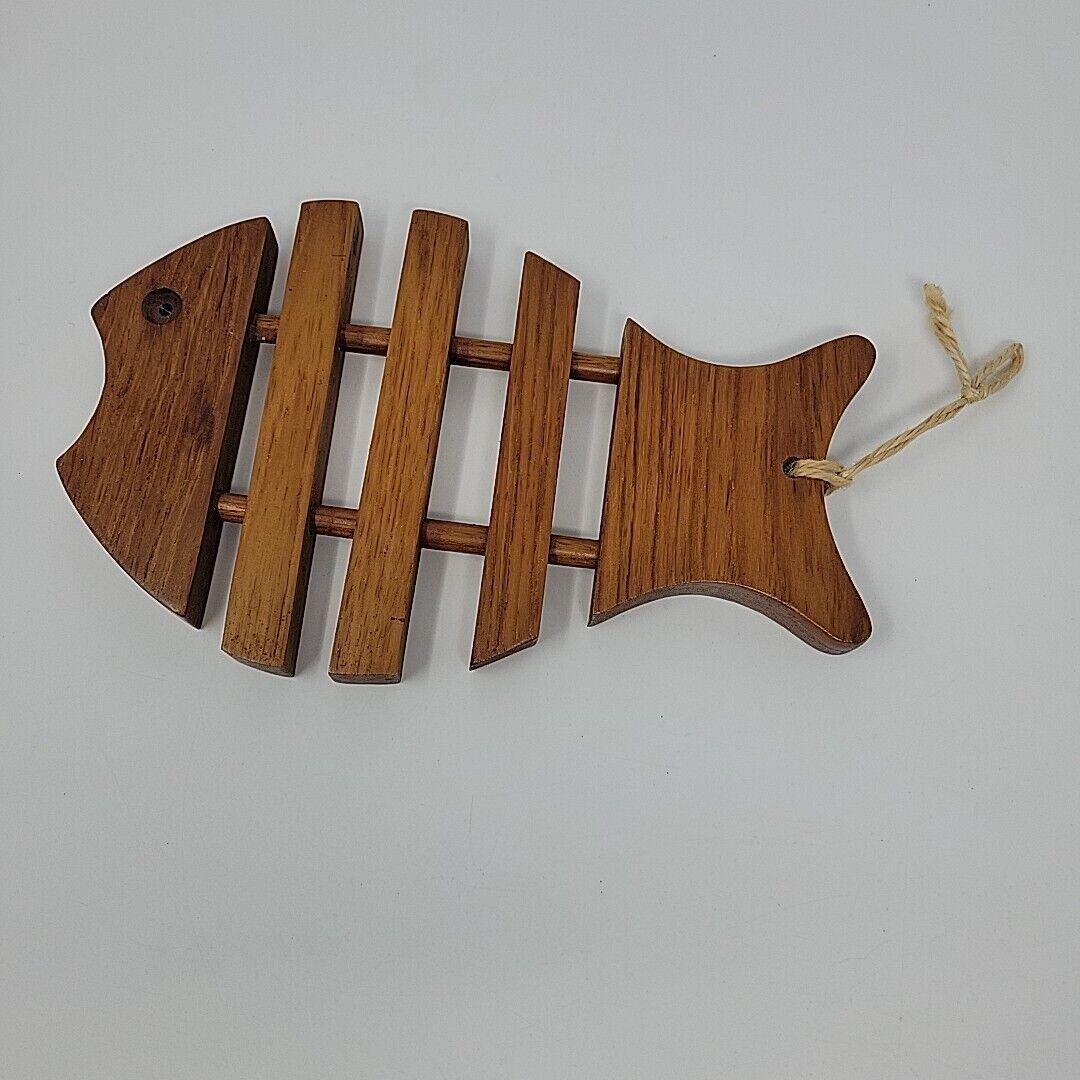 Vintage Fish Trivets Bone Slat MCM Mid Century Wood Wooden Thailand ...