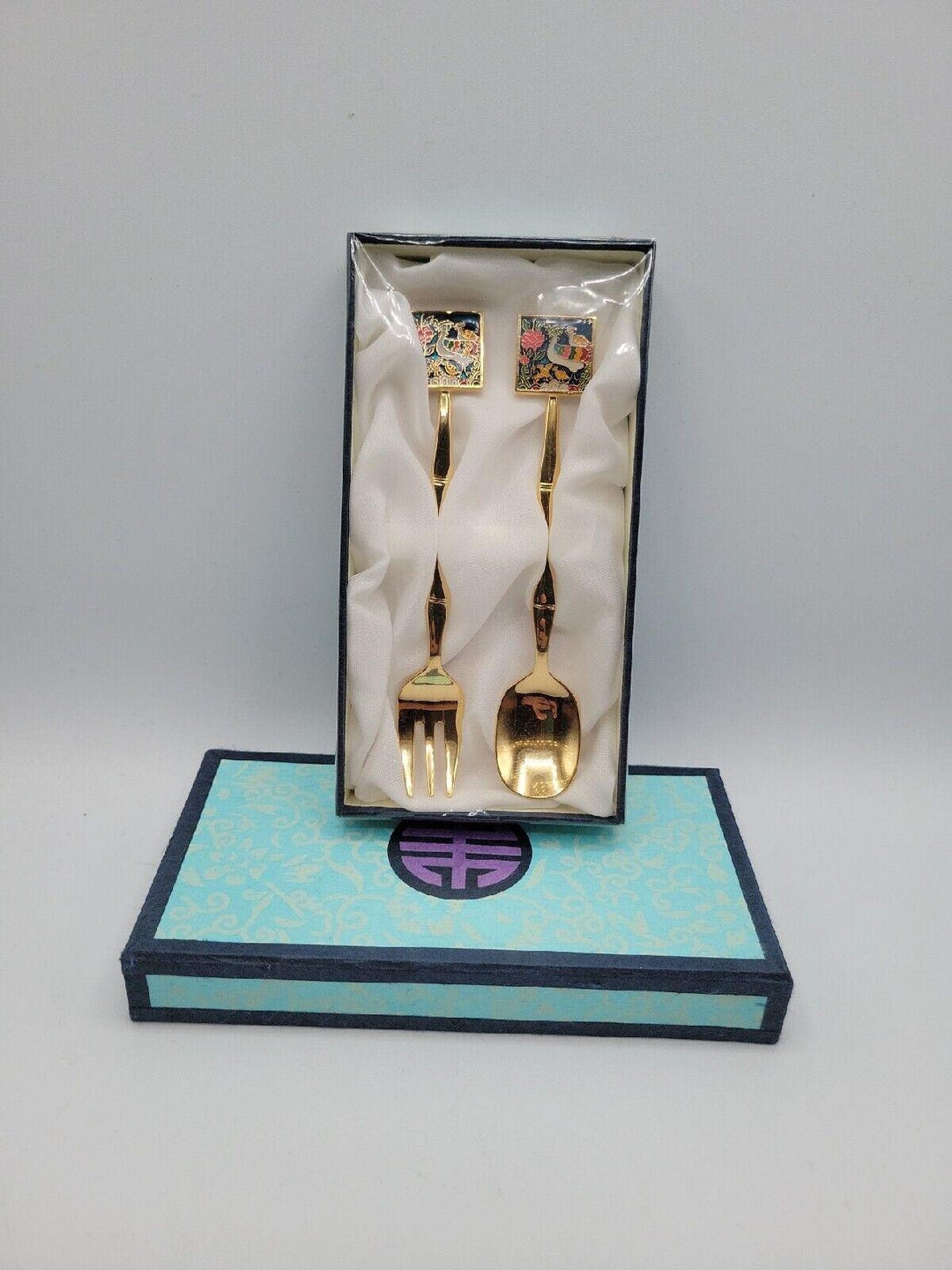 Saechen Fons 24k Gold Korean Tea Spoon/fork Folk Metal Arts Rainbow ...