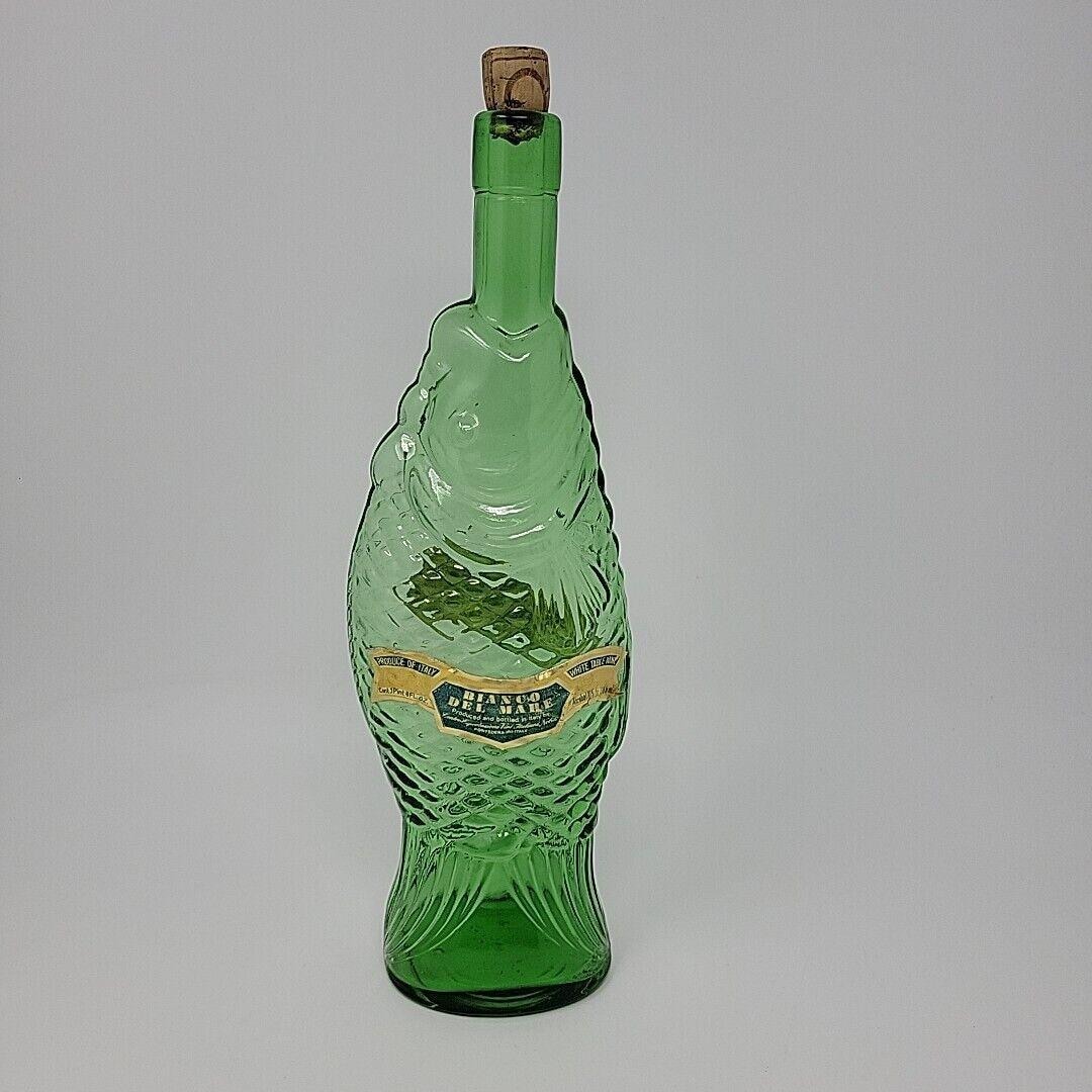 Vintage Green Glass Fish Shaped Wine Bottle Bianco EMPTY 13 Made in ...