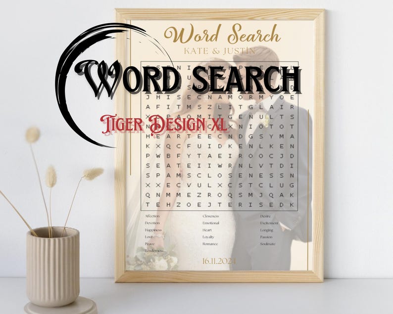 Personalized Wedding Word Search Puzzle, Custom Wedding Activity, Lawn ...