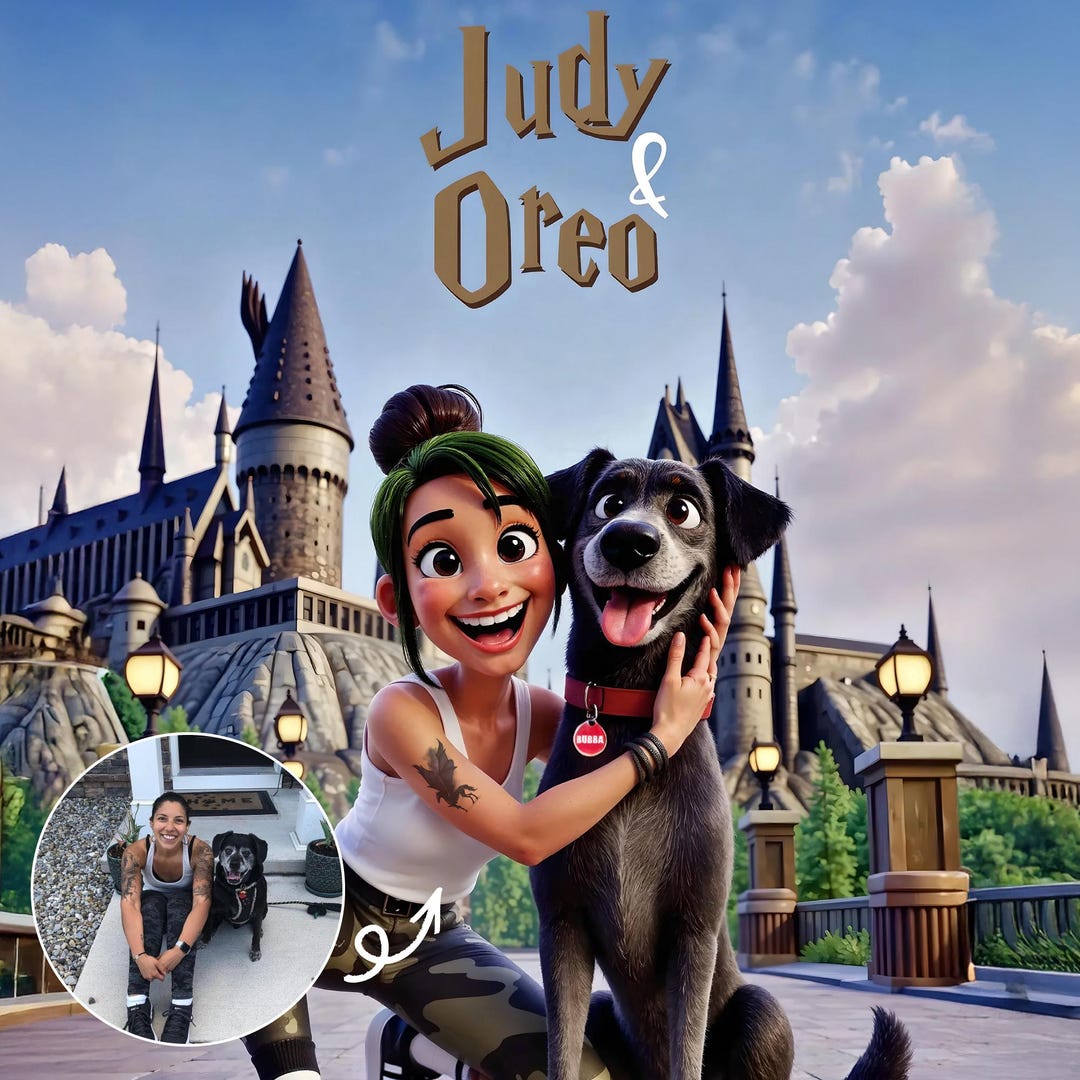 Personalized Cartoon Pet Portrait: Custom Digital Art (digital Download ...