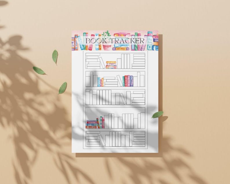 Book Shelf Tracker, Book Tracker, Printable Book Tracker Customizable ...