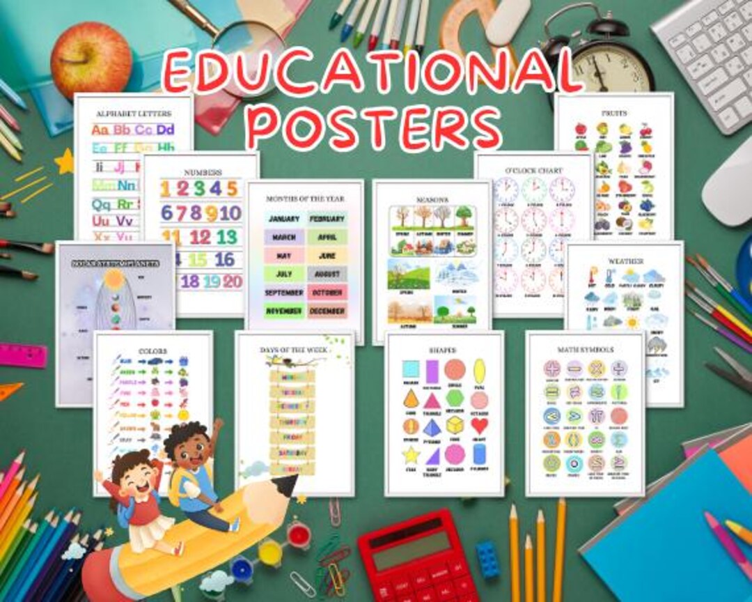 Set of 12 Educational Posters Printable - Etsy