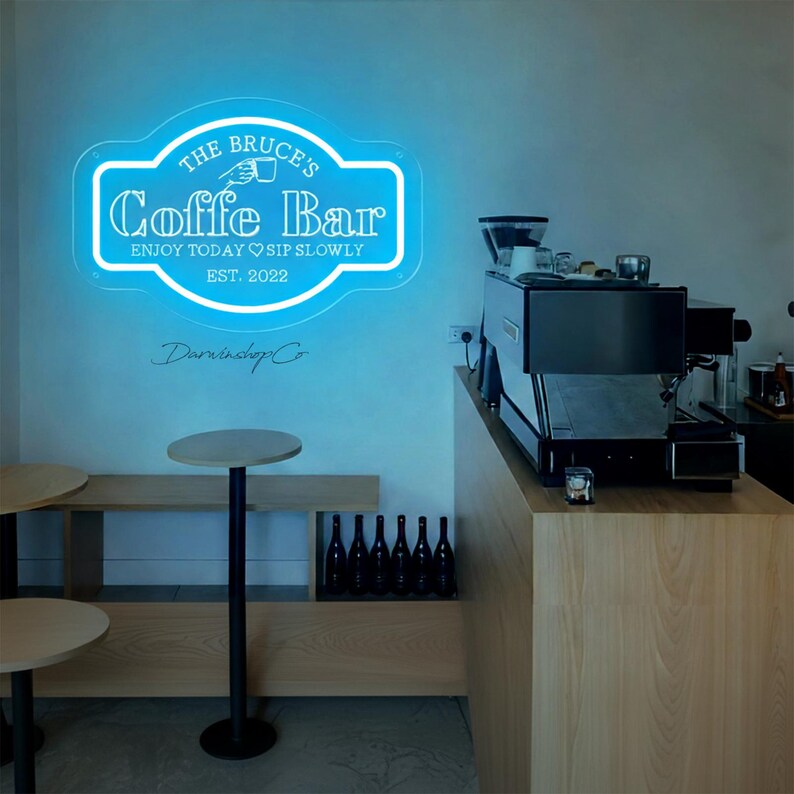 Custom Coffee Bar Sign for Kitchen,custom Coffee Decor,carved Neon Sign ...