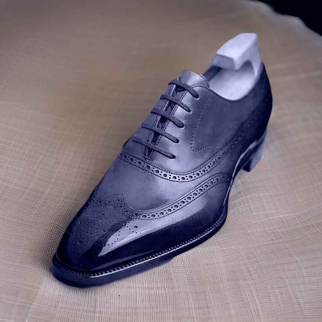 Handmade Italian Leather Brogues, Square Toe Lace-up Shoes - Etsy