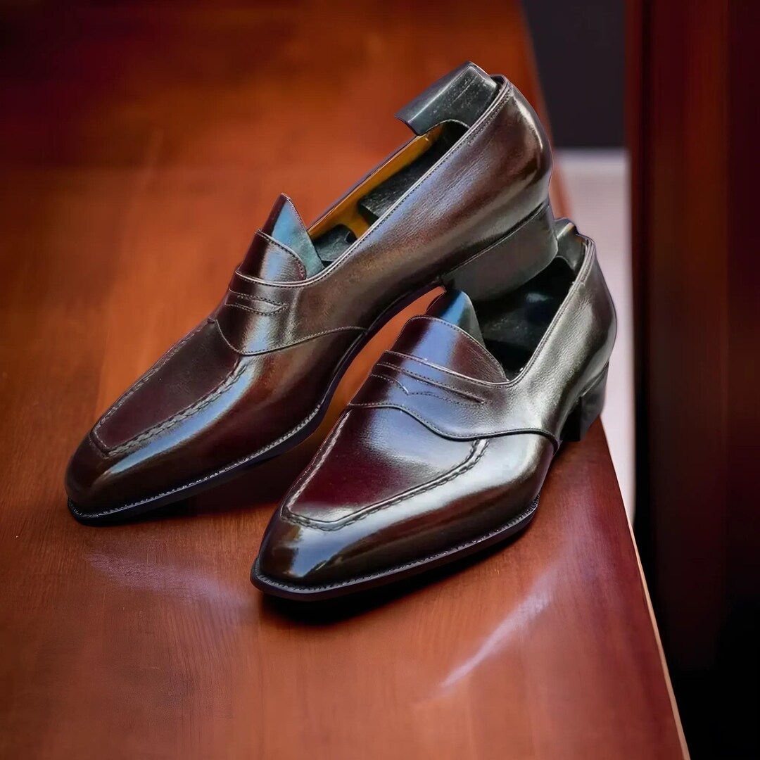 Men's Customize Handmade Pure Leather Designer Loafers Shoes, Leather ...