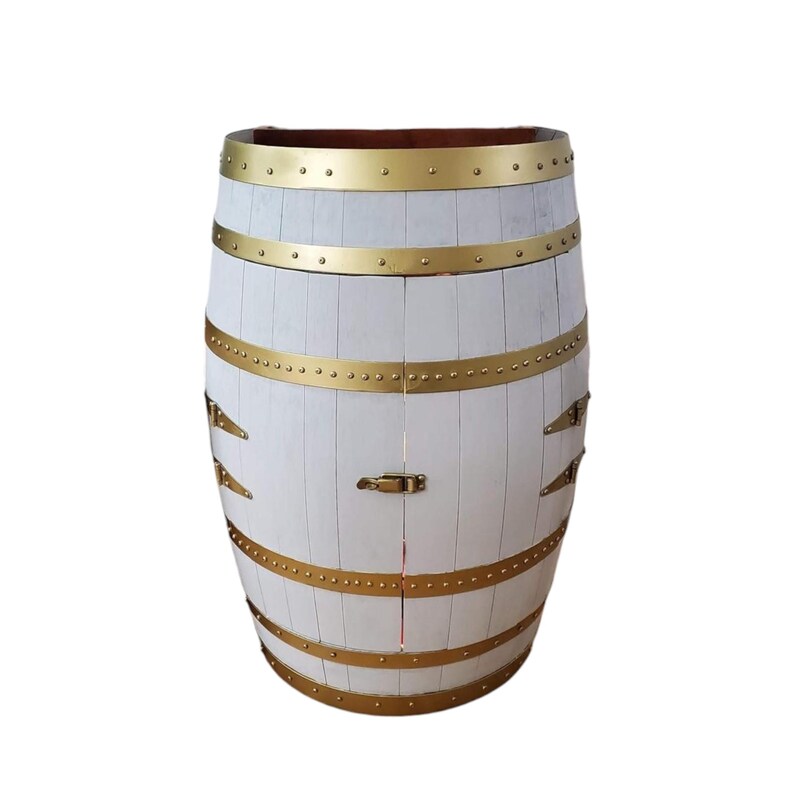 Whiskey Barrel Table Bar Rotating Glass Top | Handcrafted Authentic ...