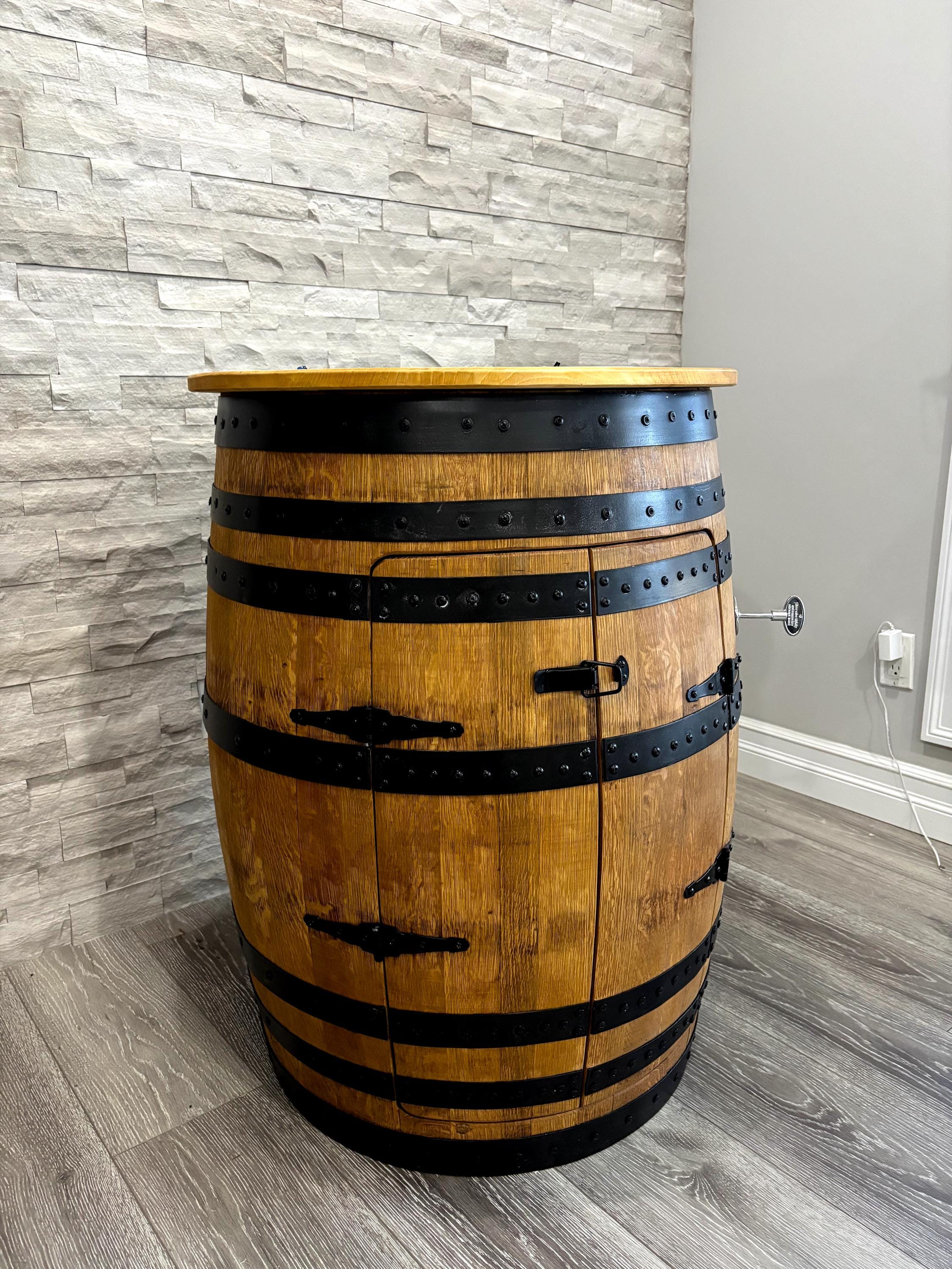 Whiskey Wine Barrel Fire Pit | Fire Glass INCLUDED |gas Outdoor Fire ...