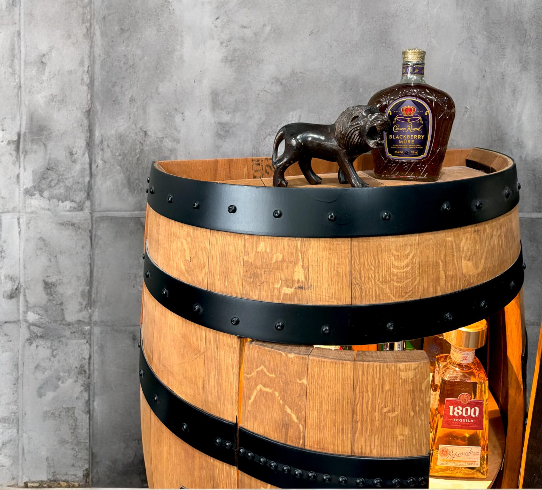 Hand-made Authentic Liquor Barrel Display Cabinet, Handcrafted From ...