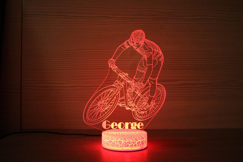 Mountain Bike Light MTB Gift for Mountain Biker Birthday Lamp Bedside ...
