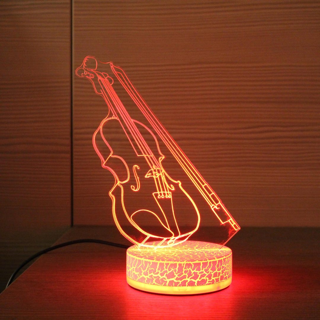 Violin Gifts Violin Lamp Violin Wall Art Gift for Cellist 3D Night Lamp ...