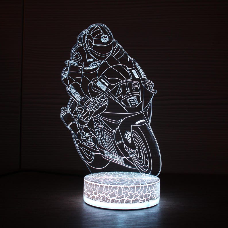 Valentino Rossi Biker Track Motorcycle Rossi Custom Light 3D Night Lamp ...