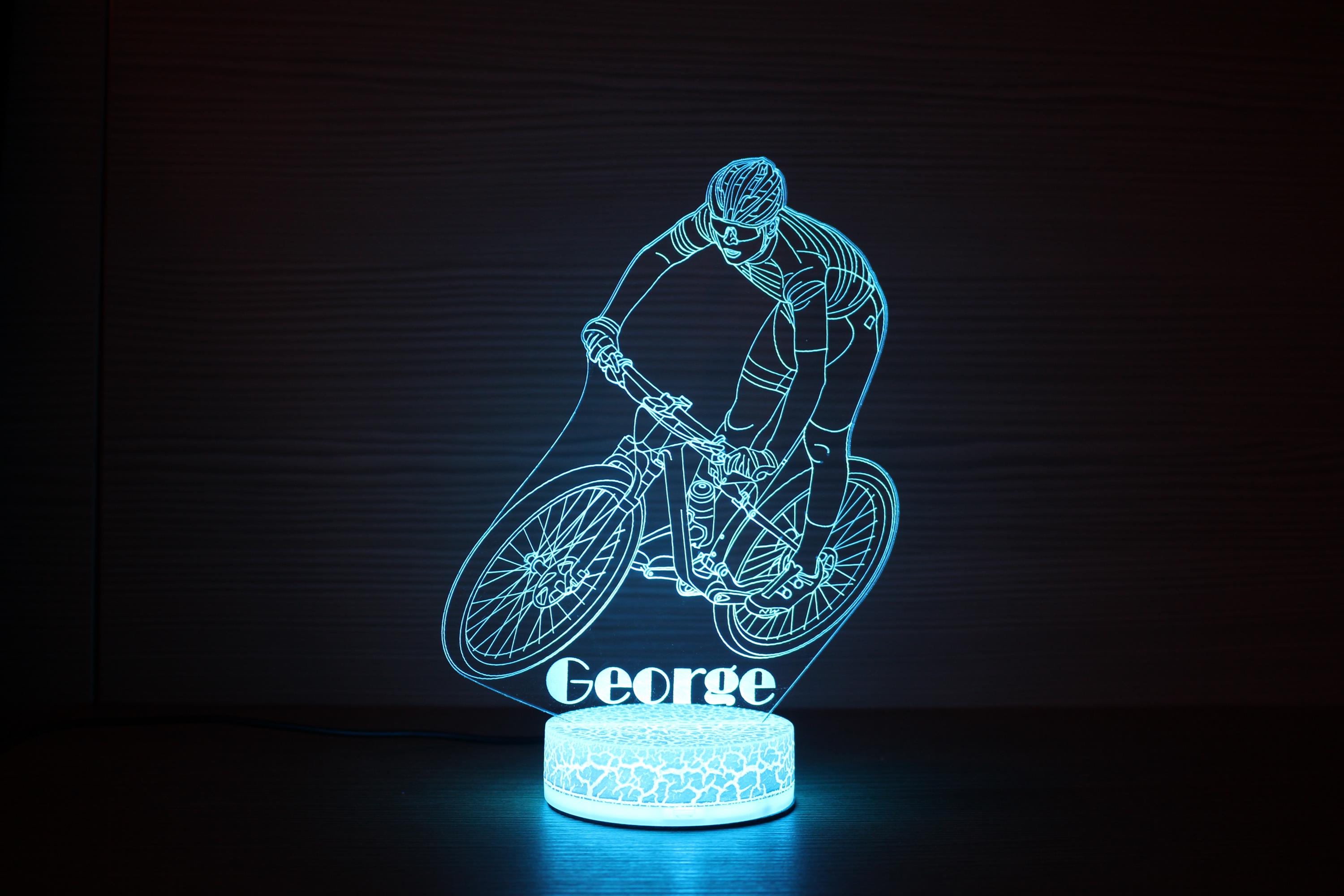 Mountain Bike Light MTB Gift for Mountain Biker Birthday Lamp Bedside ...