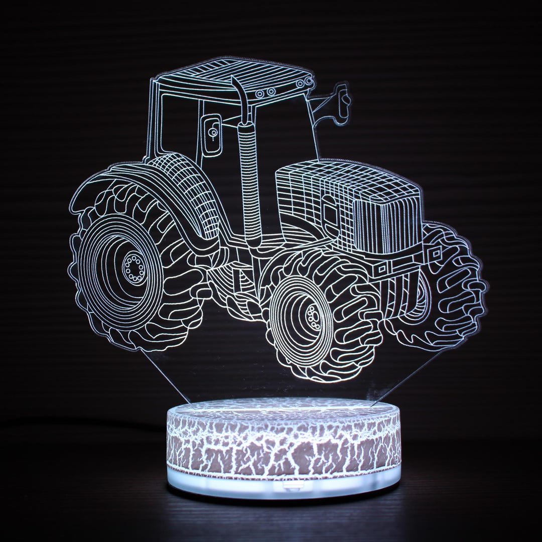 Farm Tractor Toy Gift for Kids Tractor Table Lamp Birthday Lights 3D ...