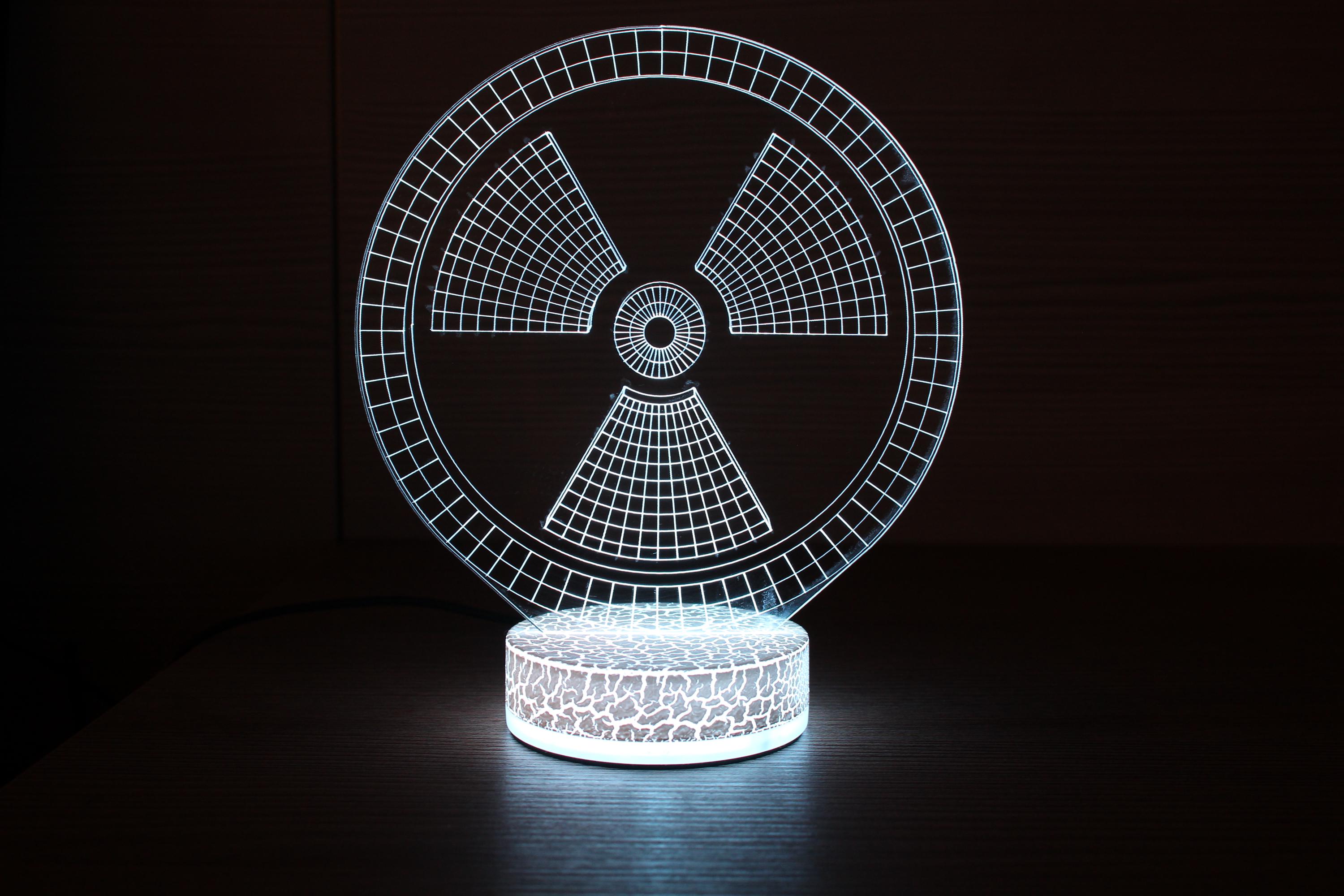 Radiation Symbol Radiation Sign 3D Illusion Led Lamp 3D Night Lamp 3D ...