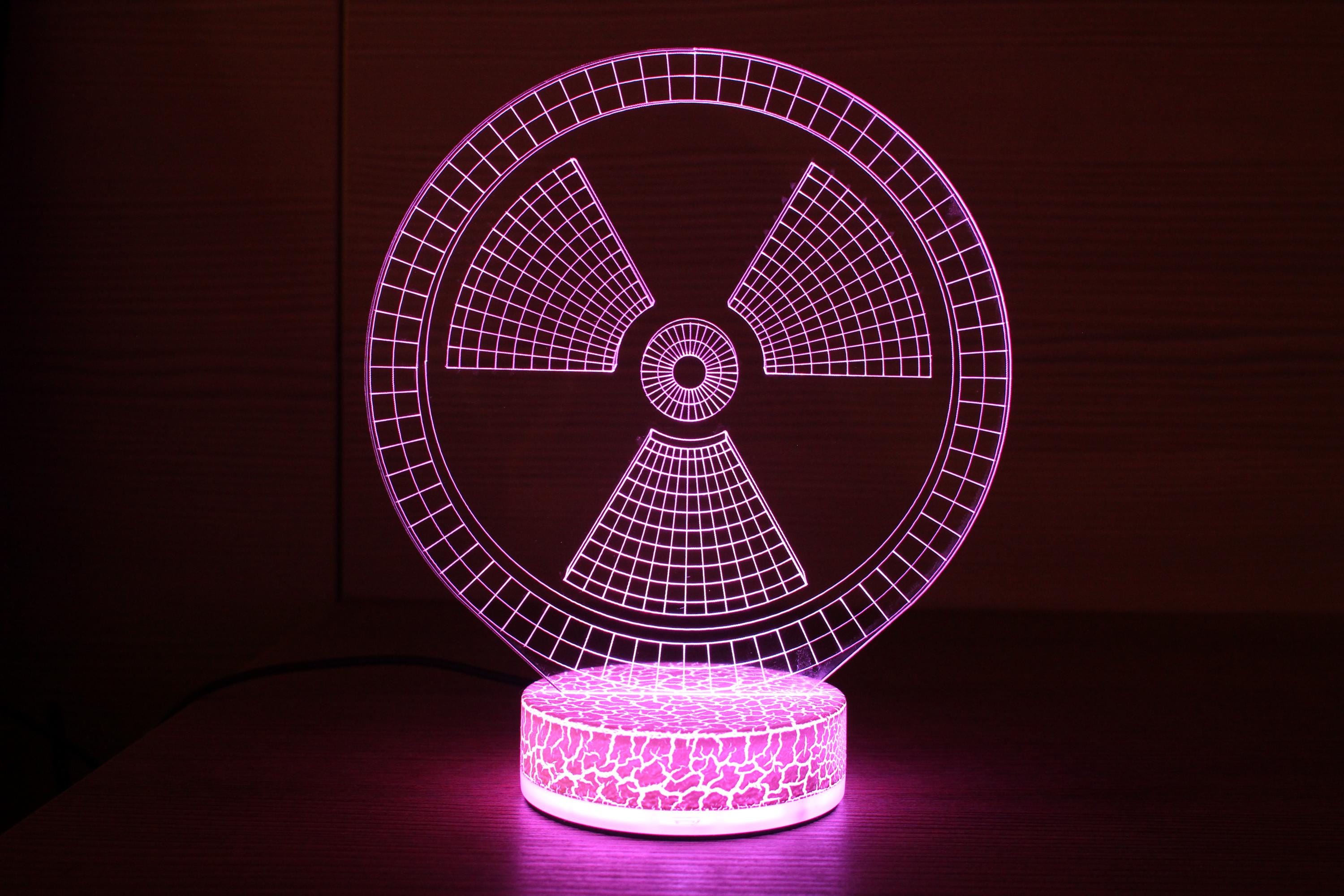 Radiation Symbol Radiation Sign 3D Illusion Led Lamp 3D Night Lamp 3D ...