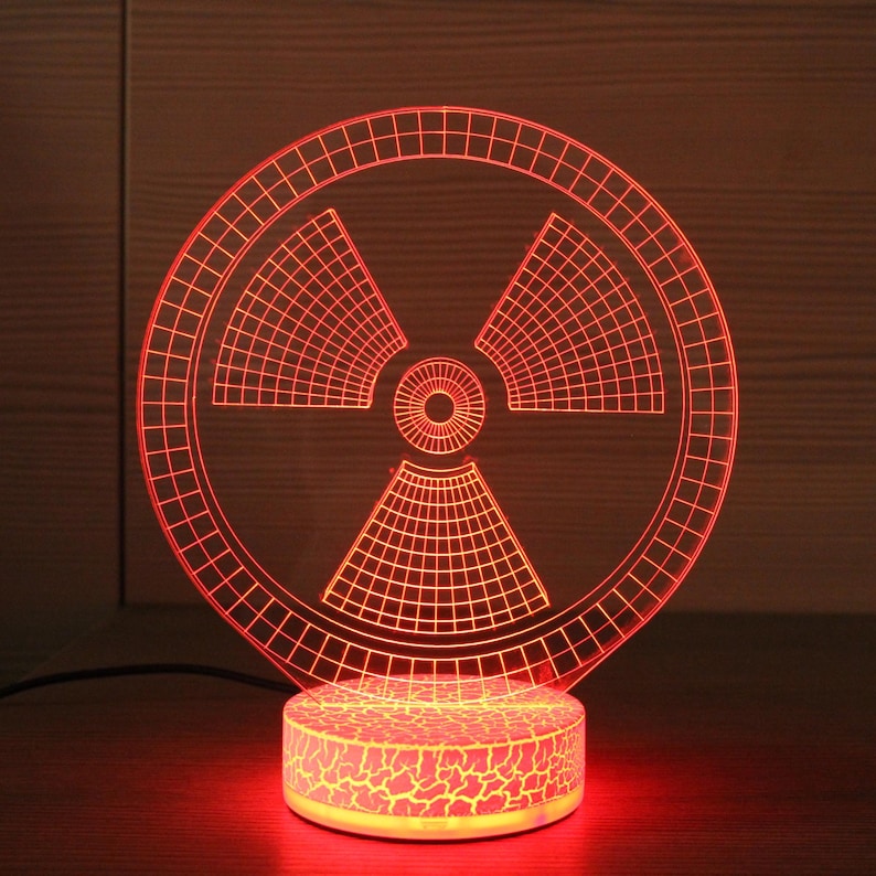 Radiation Symbol Radiation Sign 3D Illusion Led Lamp 3D Night Lamp 3D ...