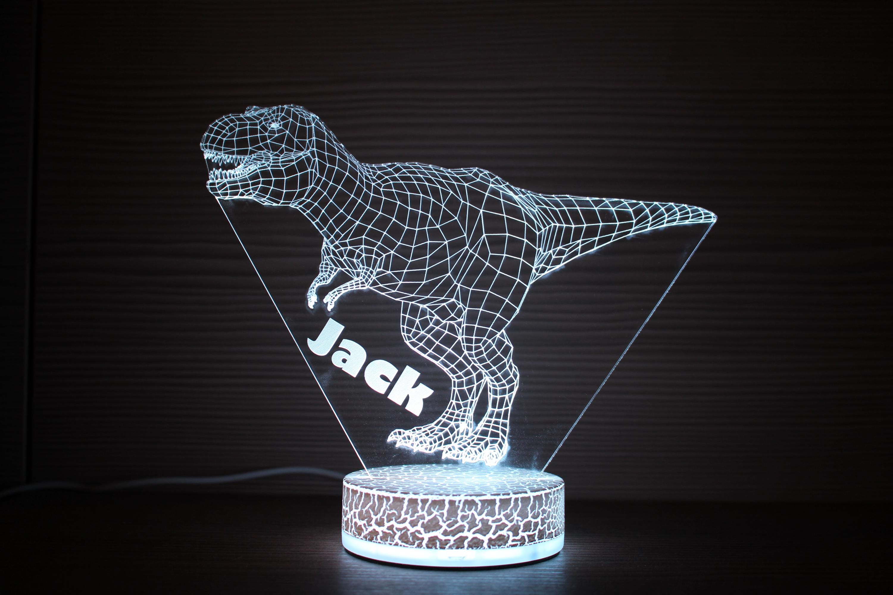 Custom Trex Gift T-rex Dinosaurs Trex 3D Night Lamp 3D Night Light ...