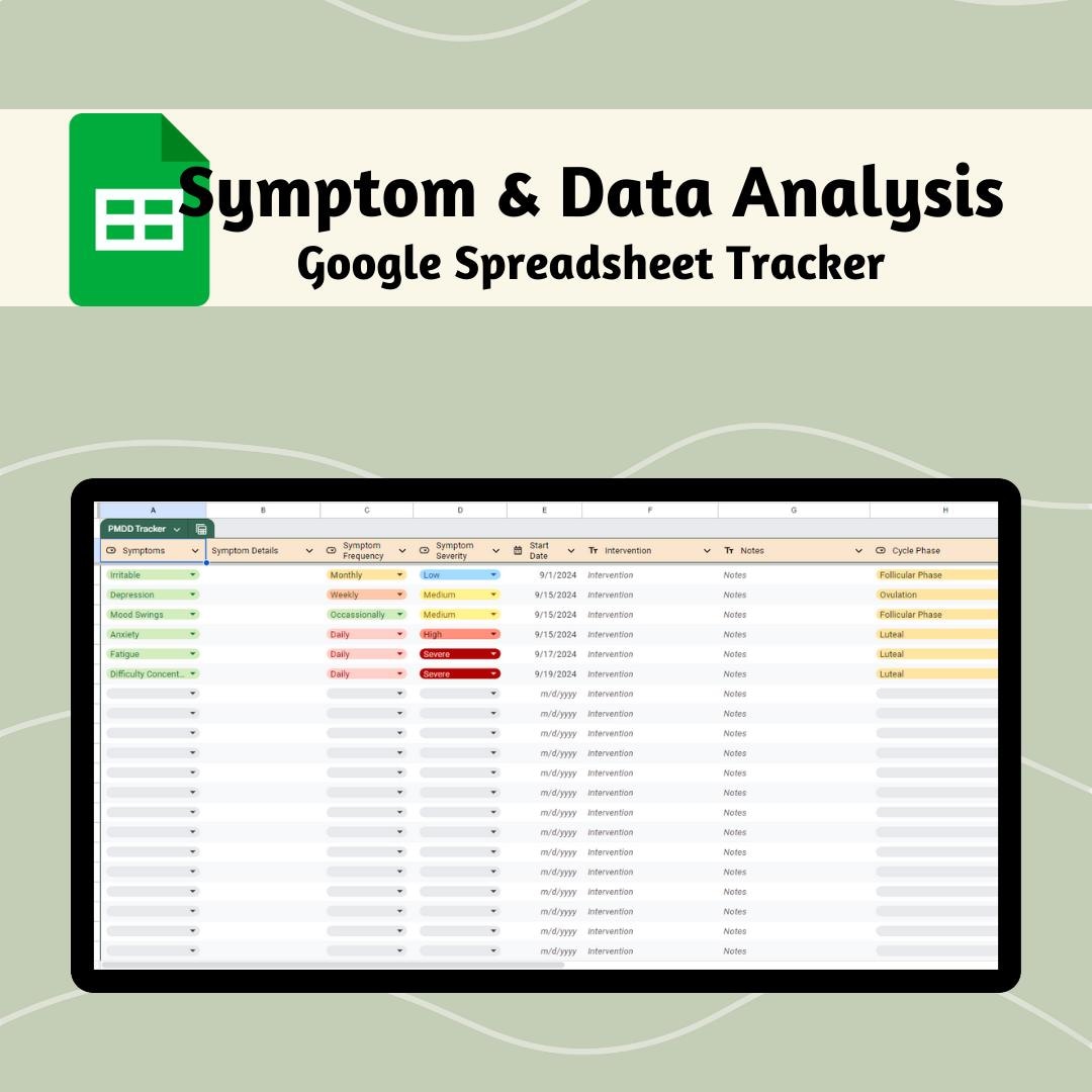 PMDD Data Tracker & Symptom Organizer for Analysis for Health and ...