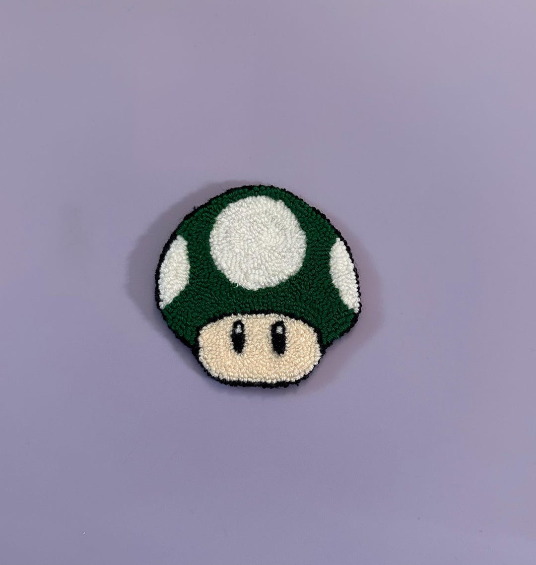 Green Toad Punch Needle Coaster, Mario Mushroom Coaster, Punch Needle ...