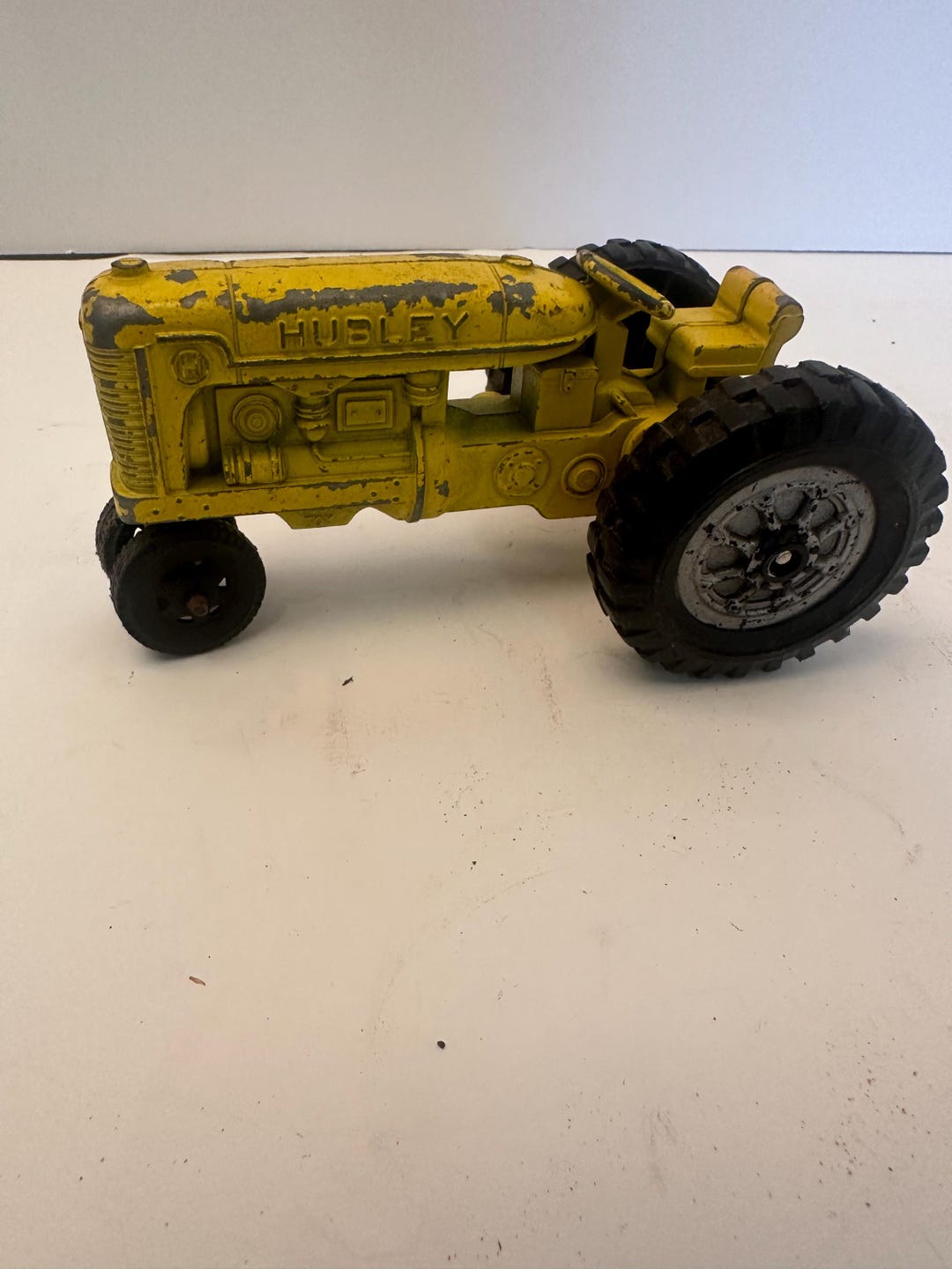 Vintage Metal Hubley Tractor Yellow Solid Narrow Front End - Etsy