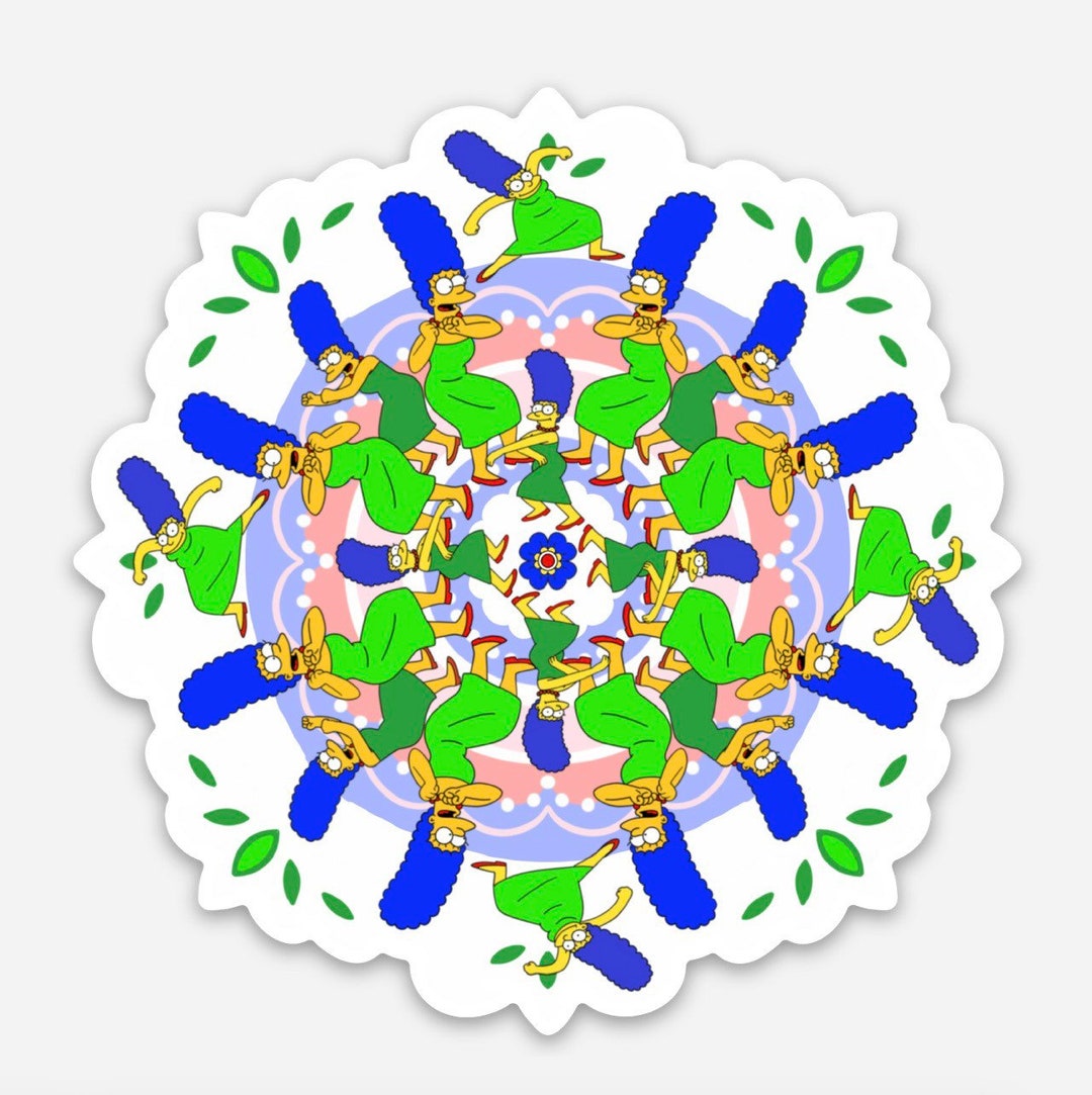 Marge Simpson Krumping Meme the Simpsons Mandala Sticker 3” Waterproof ...