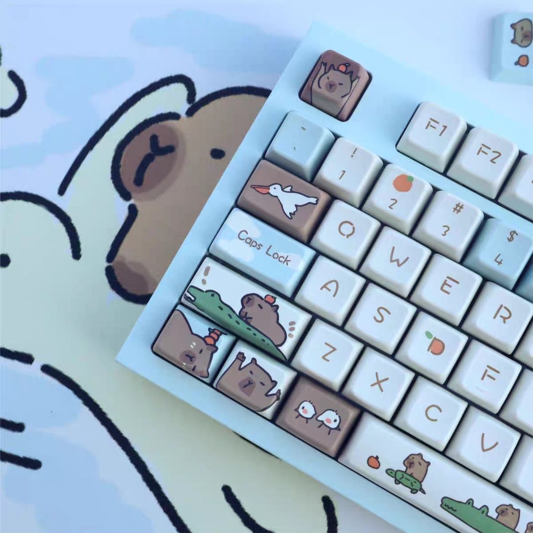 Capybara 138 Keycaps Set | MDA Profile | PBT Molded for MX Style ...