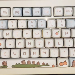 Capybara 138 Keycaps Set | MDA Profile | PBT Molded for MX Style ...