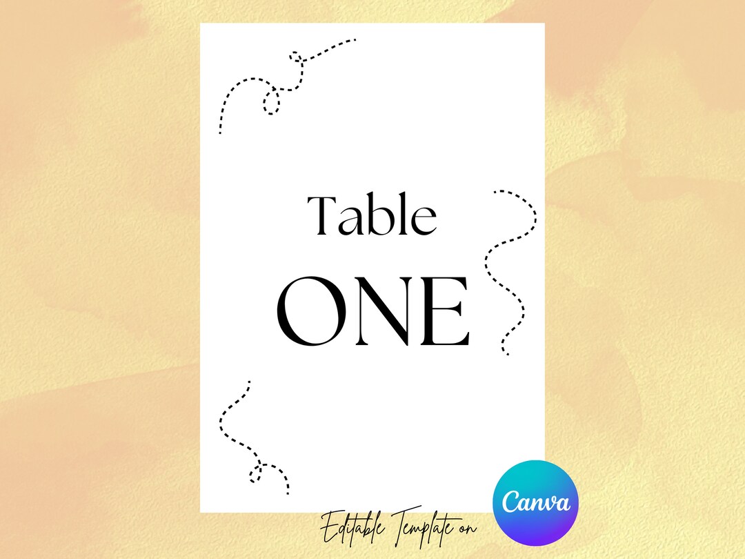 Celebration Table Number, Modern Table Number, Table Number Template ...