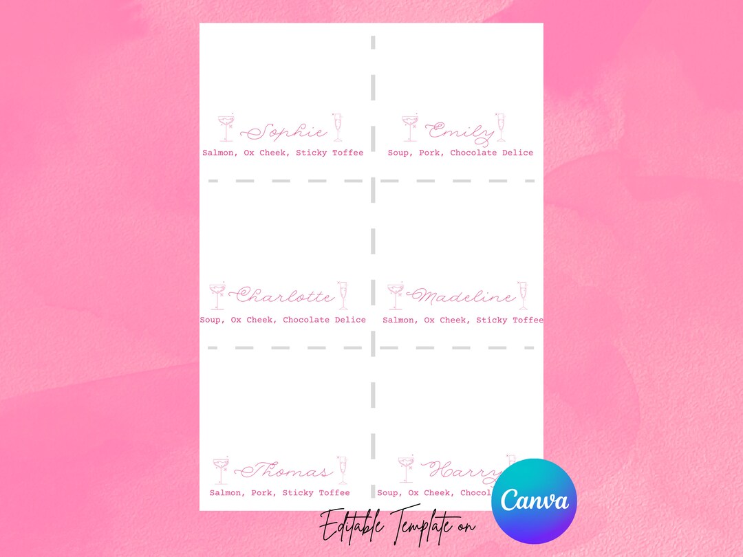 Minimalist Place Cards, Name Cards, Printable Name Cards, Folding Name ...