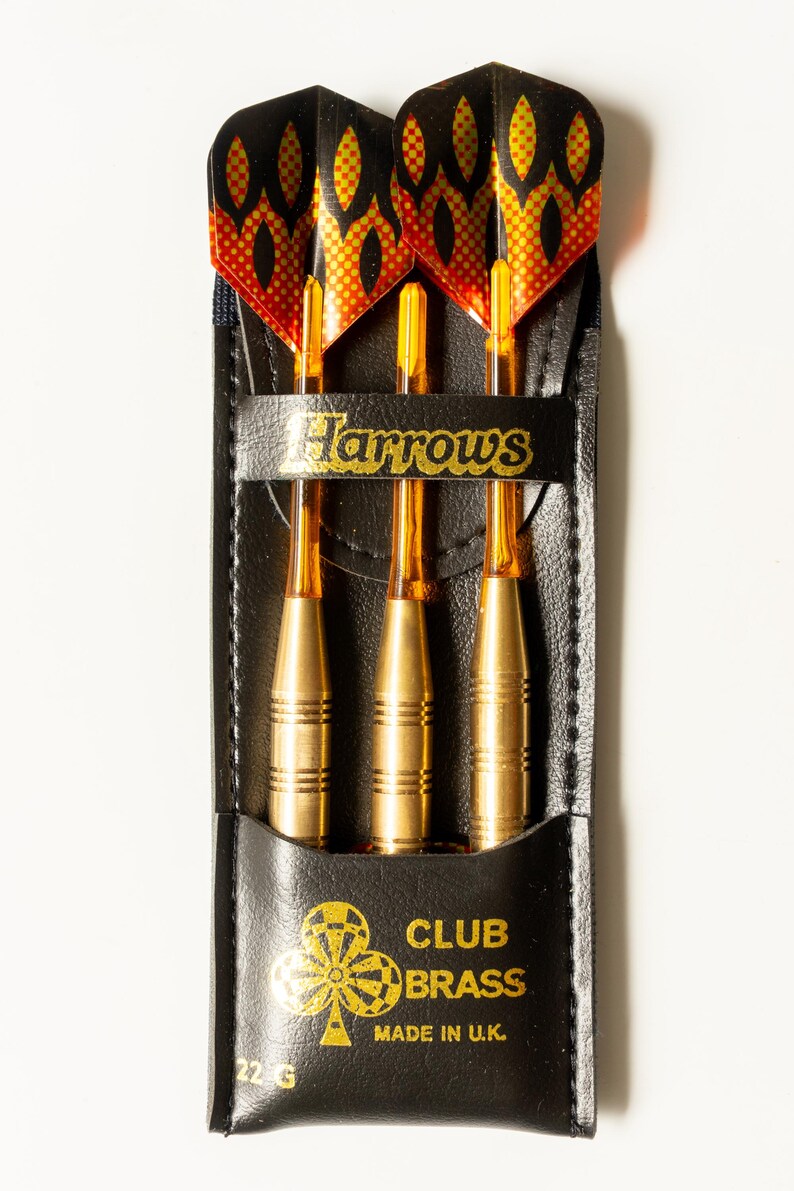 Vintage Harrows Brass Steel Tip Darts Set| Classic Collectible Darts (3 ...