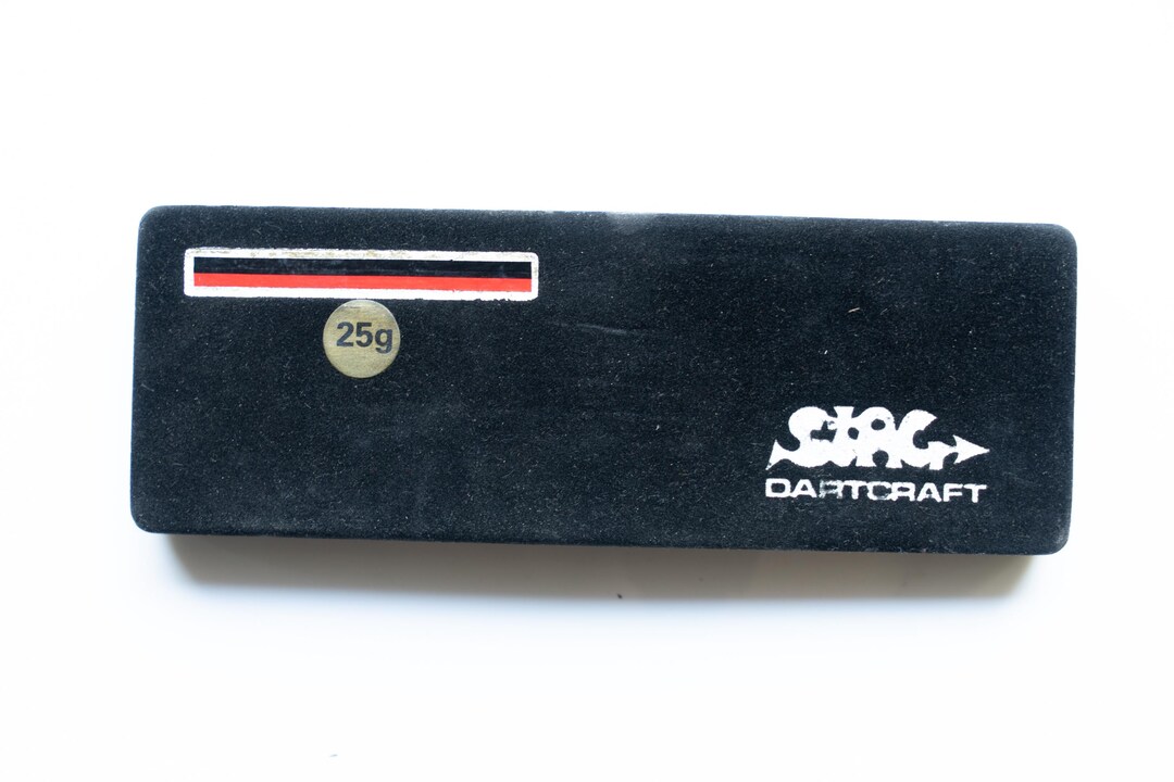 Intage 1988 STAG 95 Black 25g Tungsten Darts Set With Suede Case - Rare ...