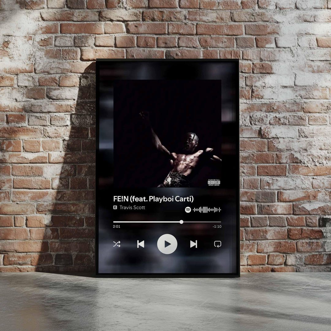 Spotify-inspired Digital Art Print Travis Scott FEN UTOPIA Scannable ...