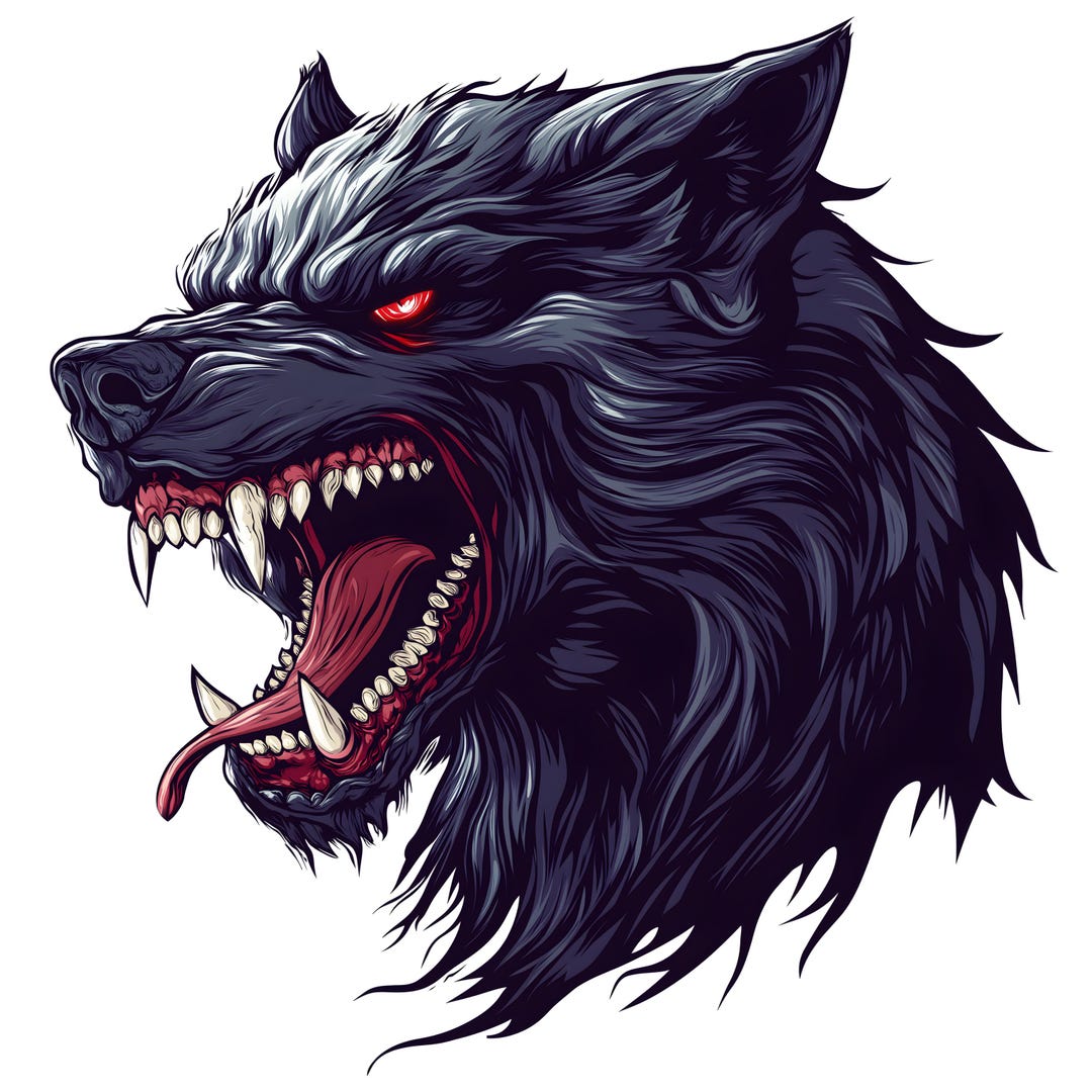 Snarling Werewolf Stickers, Halloween Vinyl Decals, Laptop Sticker ...