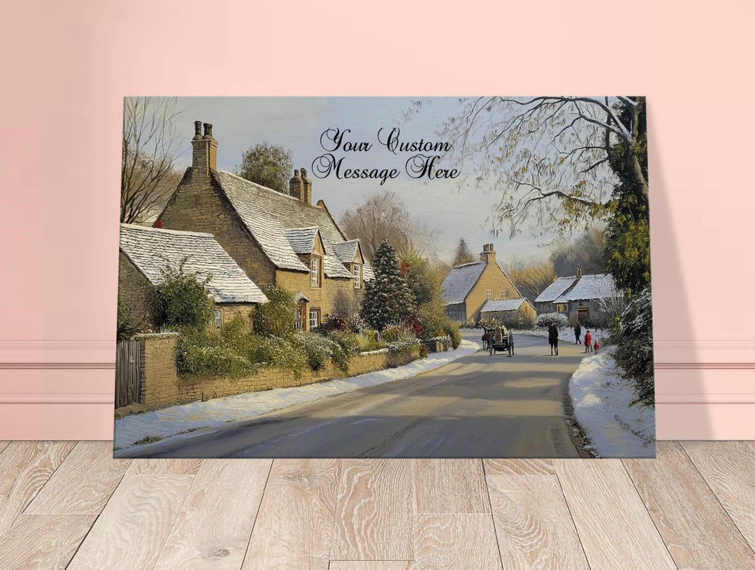 Christmas Rustic Oil Painting Canvas Print, Traditional Victorian Wall ...