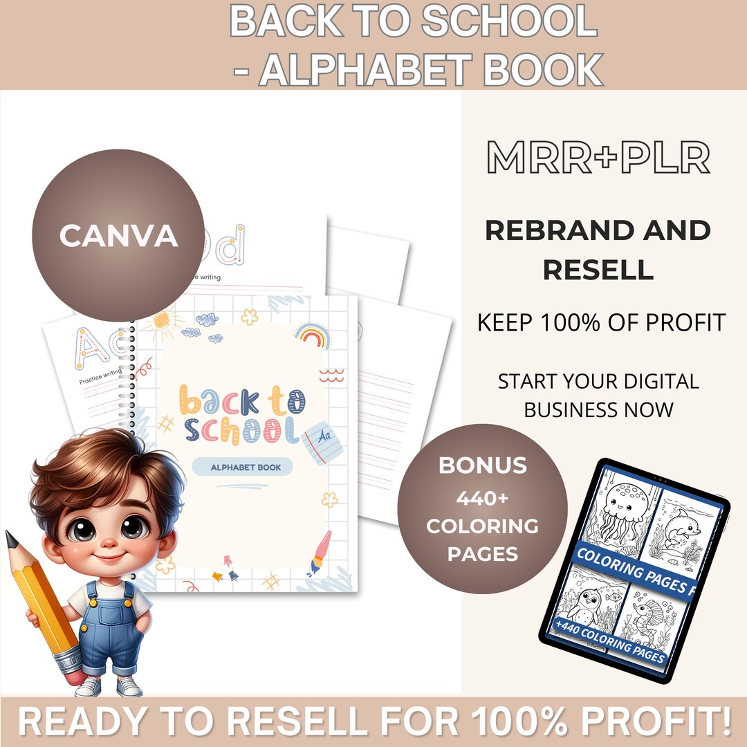 Back to School Alphabet Book for Kids With Master Resell & Private ...