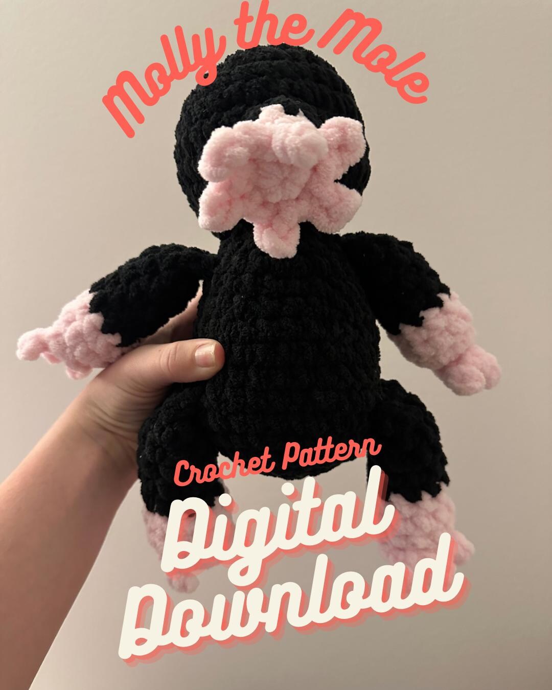 PDF PATTERN DOWNLOAD | Molly the Mole | Crochet Mole Pattern | English ...