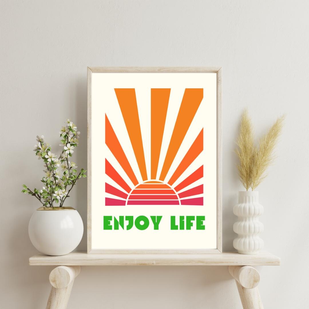 Enjoy Life, Digital Download Poster, Printable Wall Art, Motivational ...