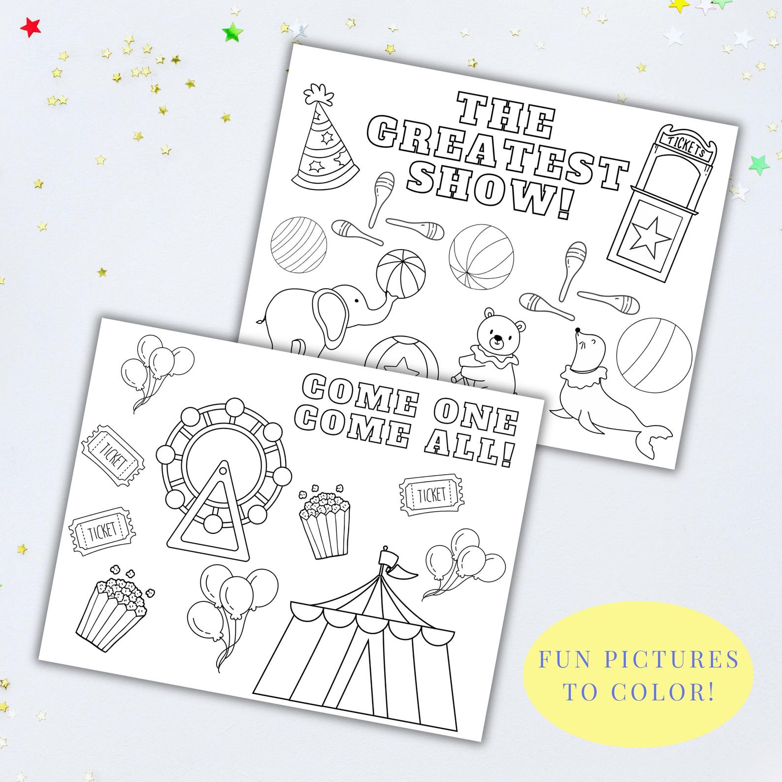 Name Circus Coloring Sheet Colouring Picture Carnival Theme Favor Page ...