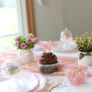 Butterfly Tea Party Decorations Kit: Floral Banner, Plates, and Cups - Etsy