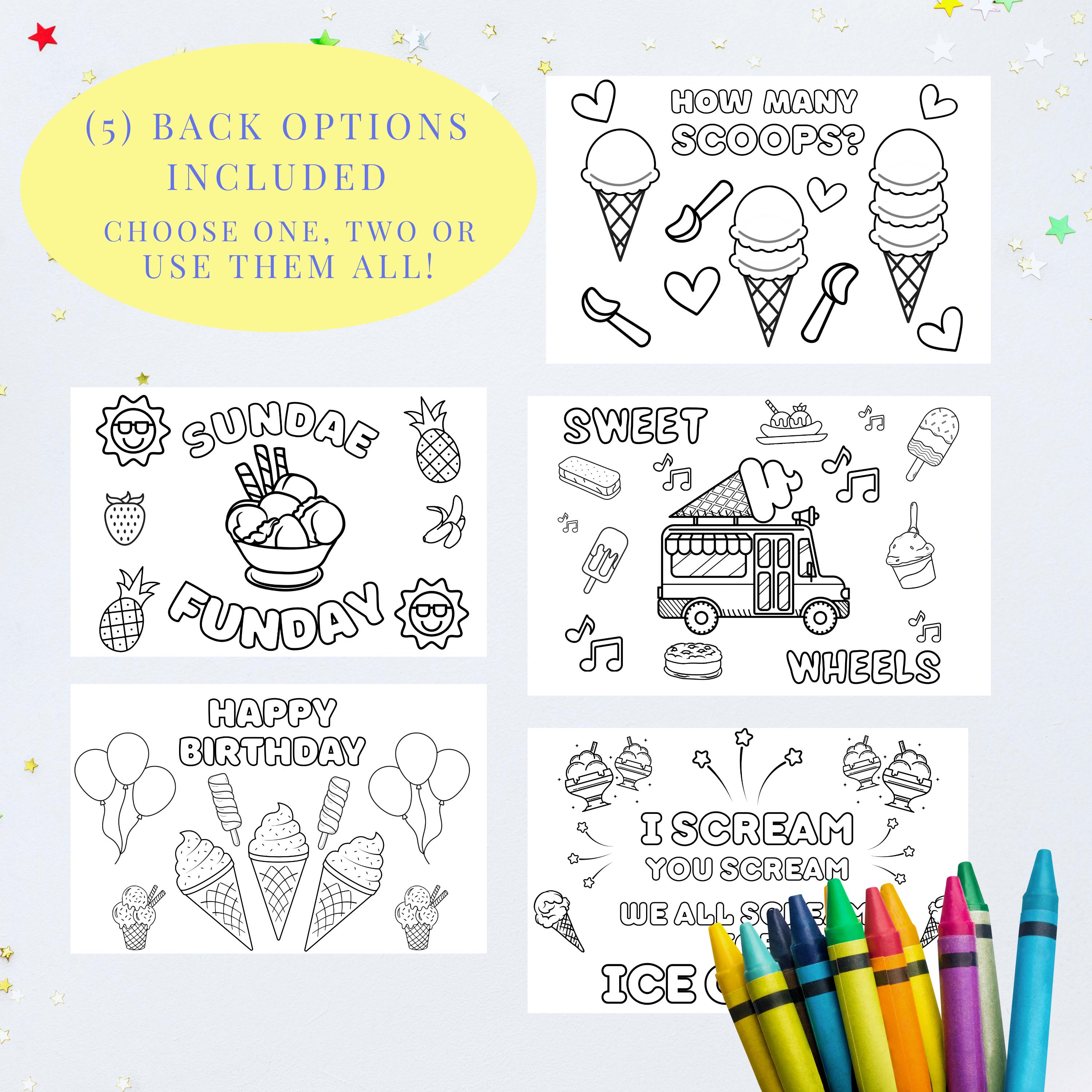Personalized Ice Cream Coloring Sheet Colouring Picture Here's the ...